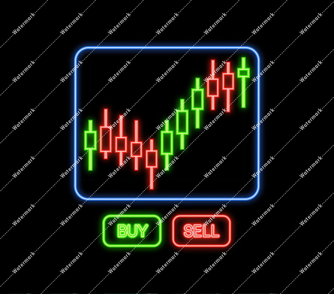 Neon Trading Chart Design for Tumbler, Forex Crypto Stocks Trading Buy ...