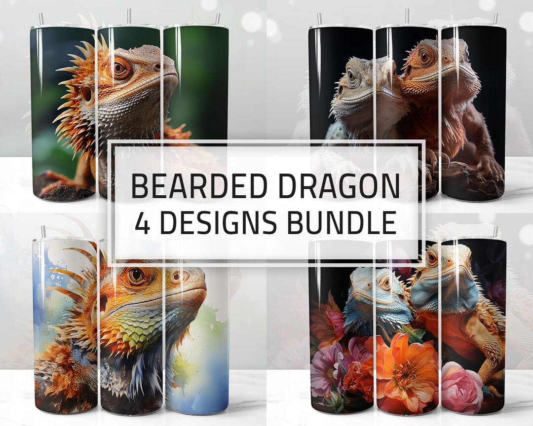 3D Bearded Dragon Designs Bundle, Alcohol Ink, Bearded Dragon Reptiles ...