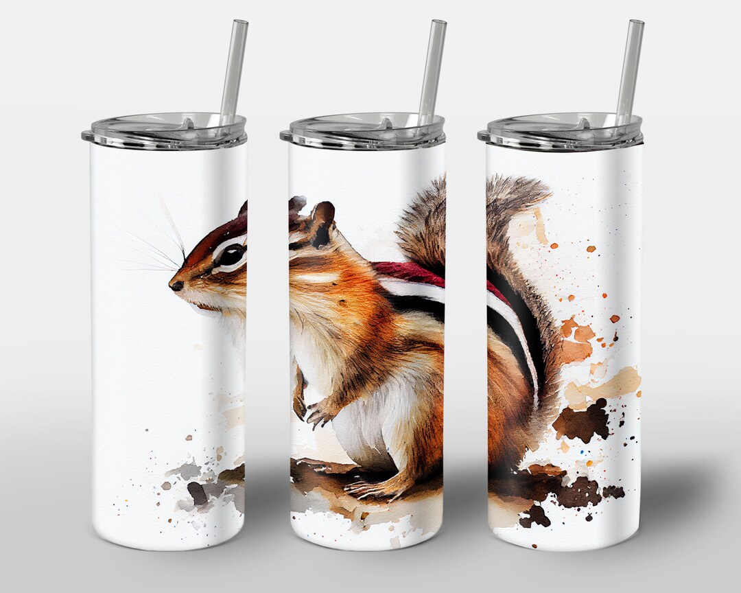 Watercolor Chipmunk Design for Tumbler Alcohol Ink Art - Etsy