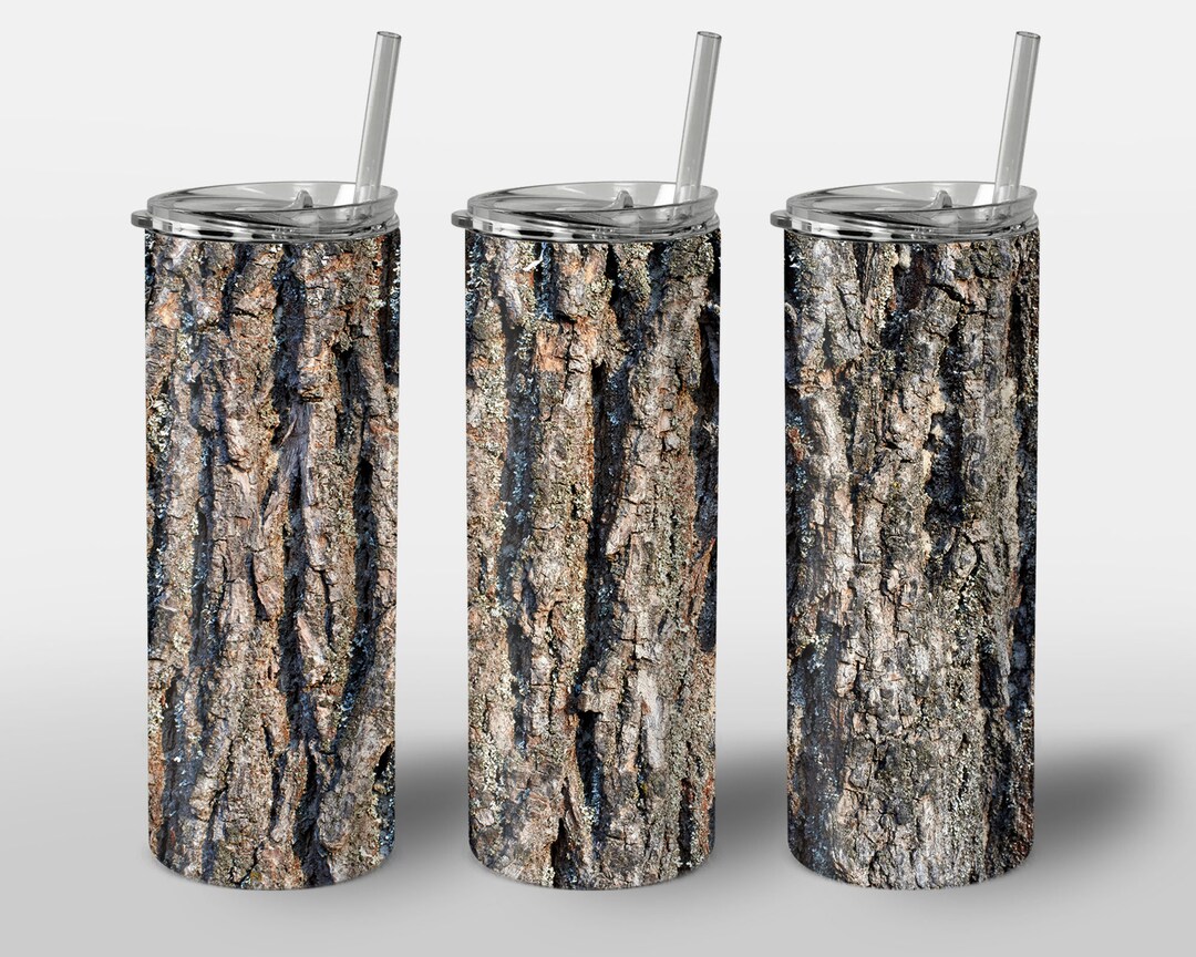 Tree Bark Design for Tumbler, Real Tree Forest Wood Bark, STRAIGHT 20oz ...