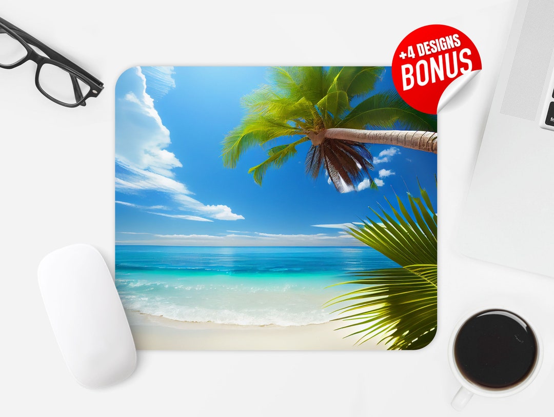 Beach Mouse Pad Sublimation Design, Summer Sea Computer Mouse Pad PNG ...