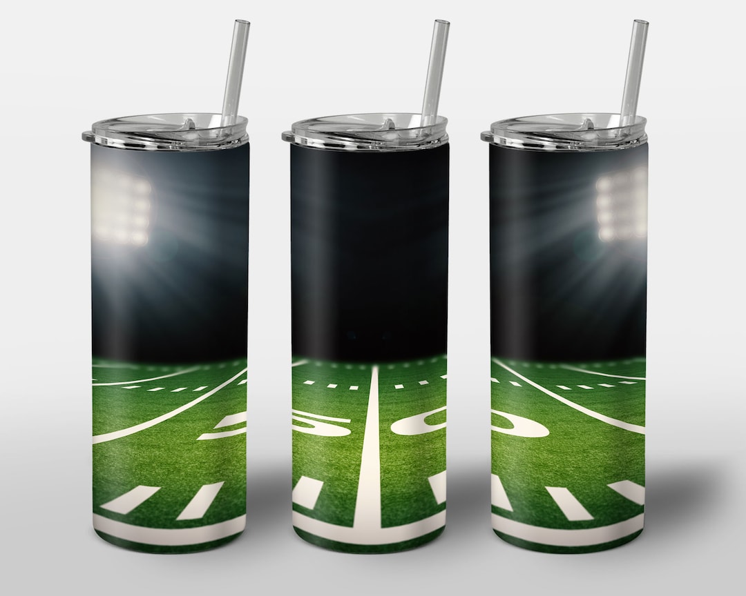 Football Field Design for Tumbler, STRAIGHT 20oz Skinny Tumbler Wrap ...