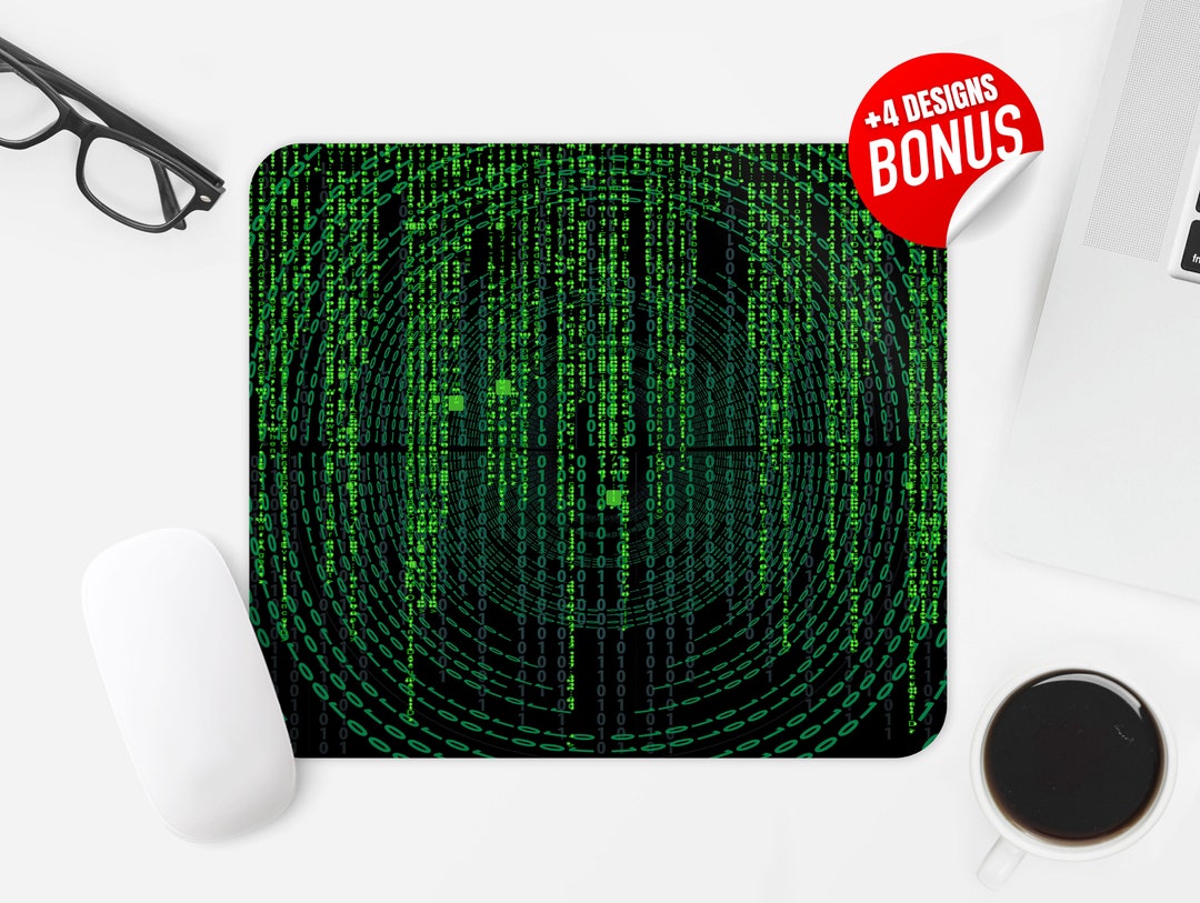 Binary Mouse Pad Sublimation Design, Developer Programming Coding Numeric Computer Mouse Pad PNG ...