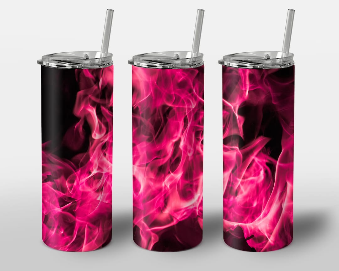 Neon Fire Design for Tumbler, Alcohol Ink Art, Pink Neon Fire Smoke ...