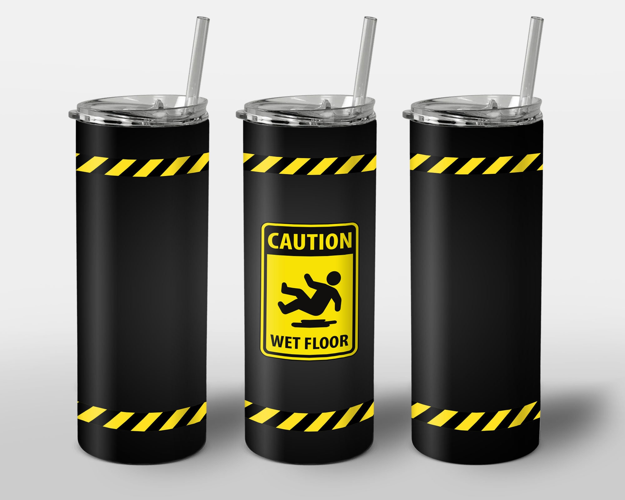 Wet Floor Design for Tumbler, Janitor Yellow Danger Sign Cleaning ...