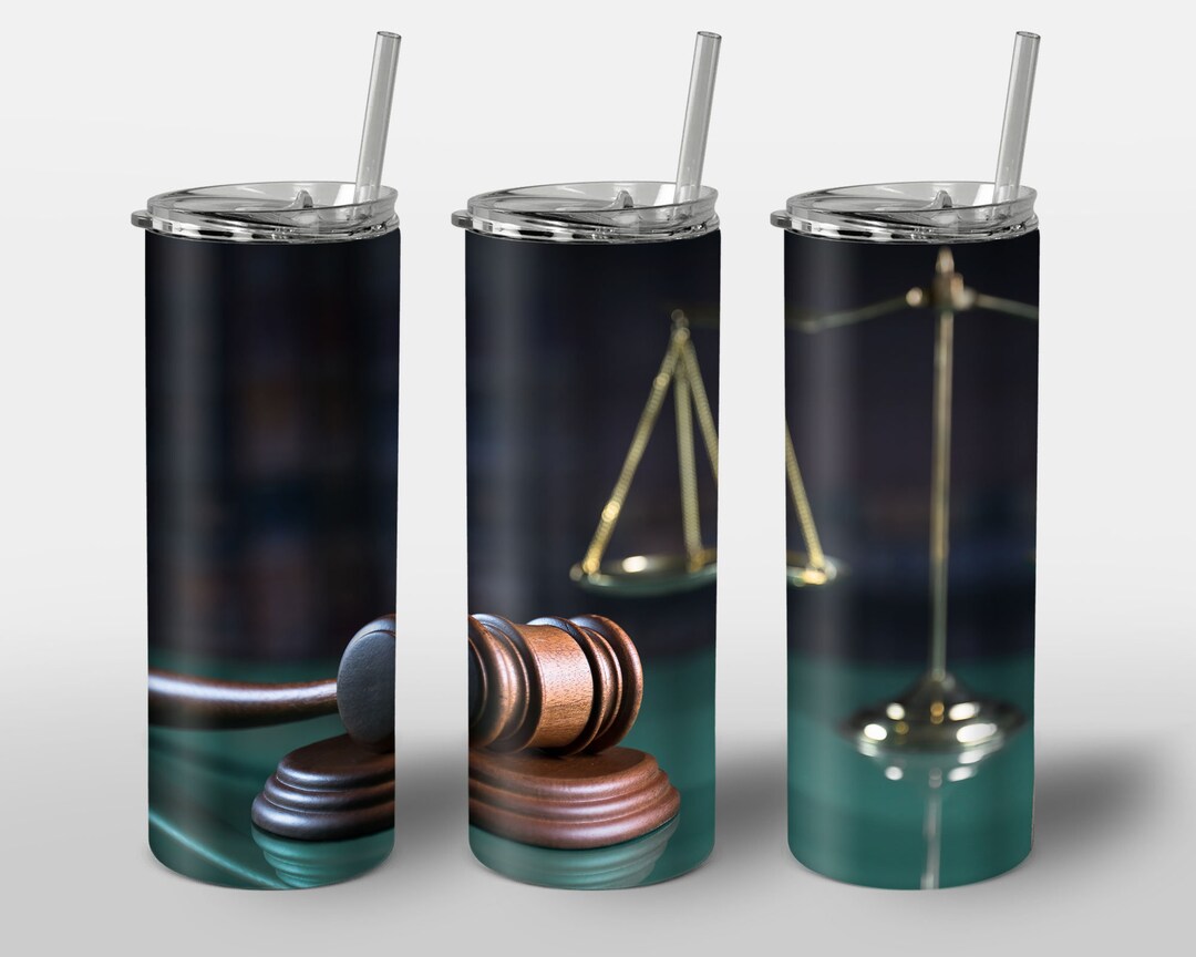Lawyer Design for Tumbler, Law Firm Justice Notary Judge Hammer Balance ...