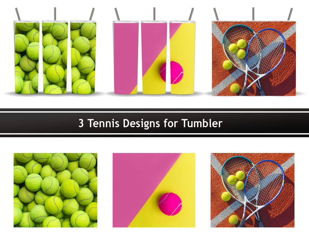Tennis Designs Bundle for Tumbler, Set of 3 Wrap PNG for 20oz Skinny ...