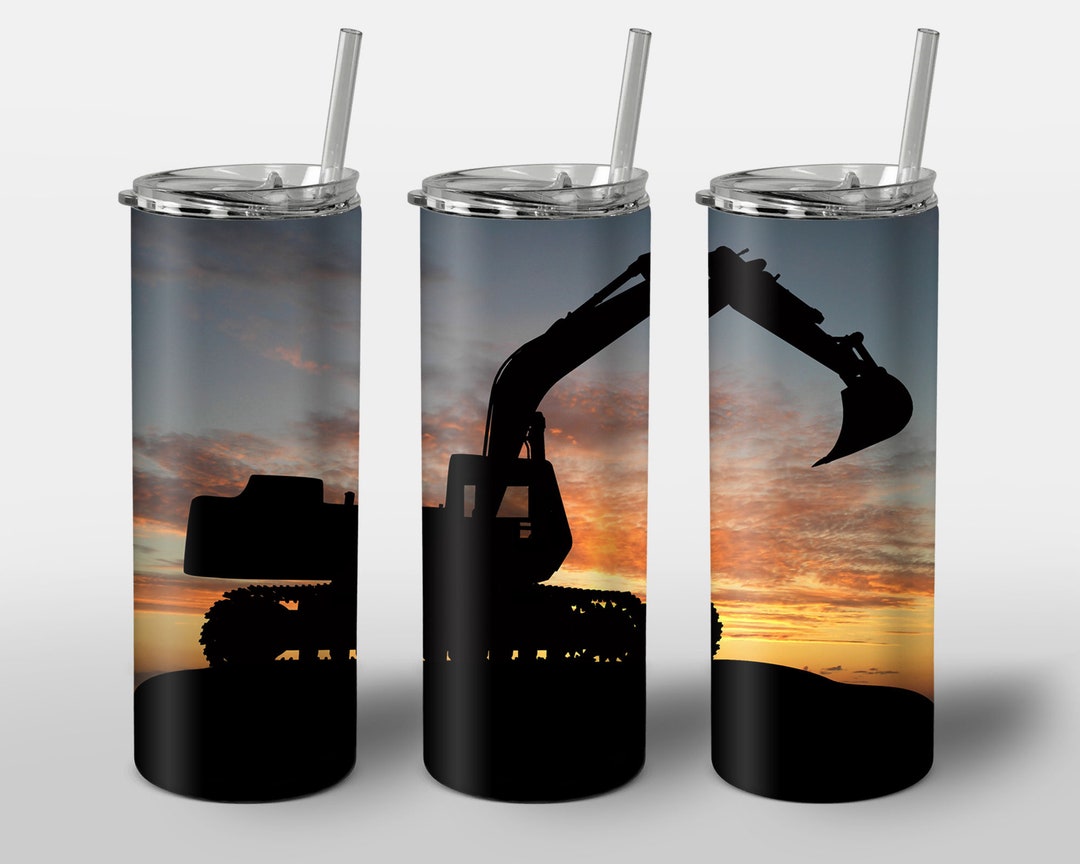 Excavator Sunset Design for Tumbler, PNG Image, Engine Mining ...