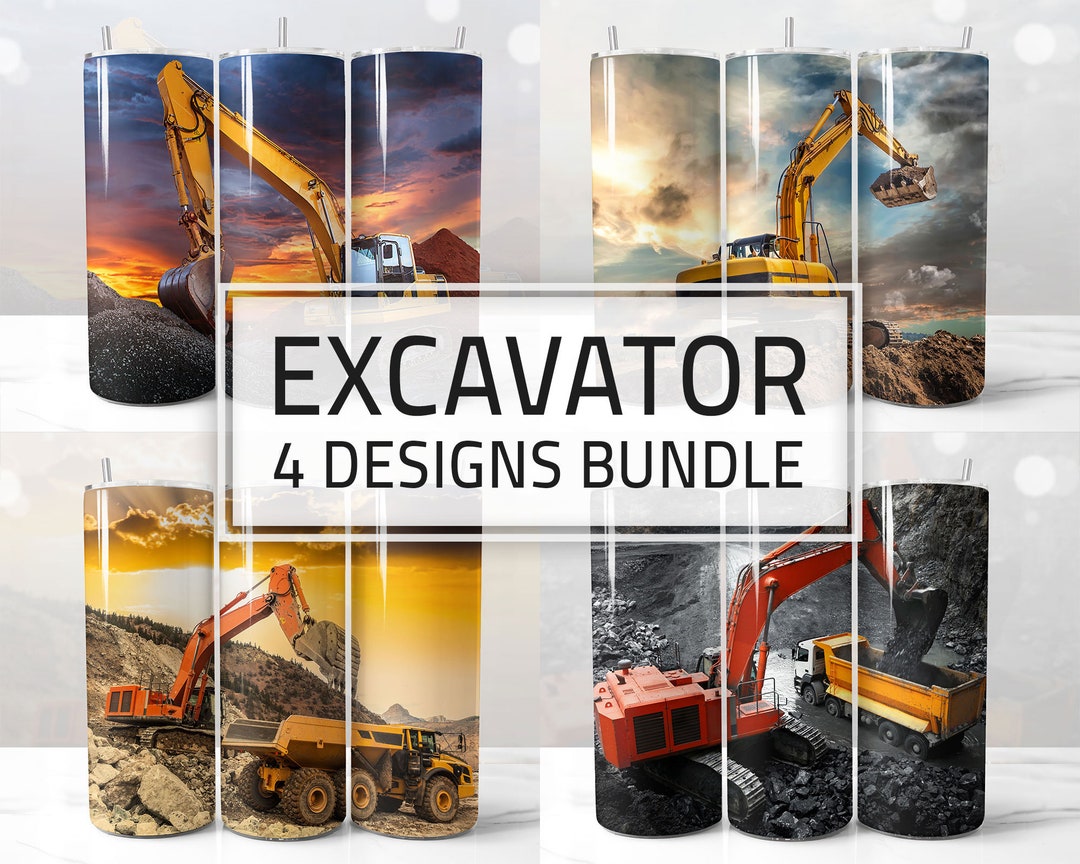 Mining Vehicles Designs Bundle for Tumbler, Haul Truck Excavator ...