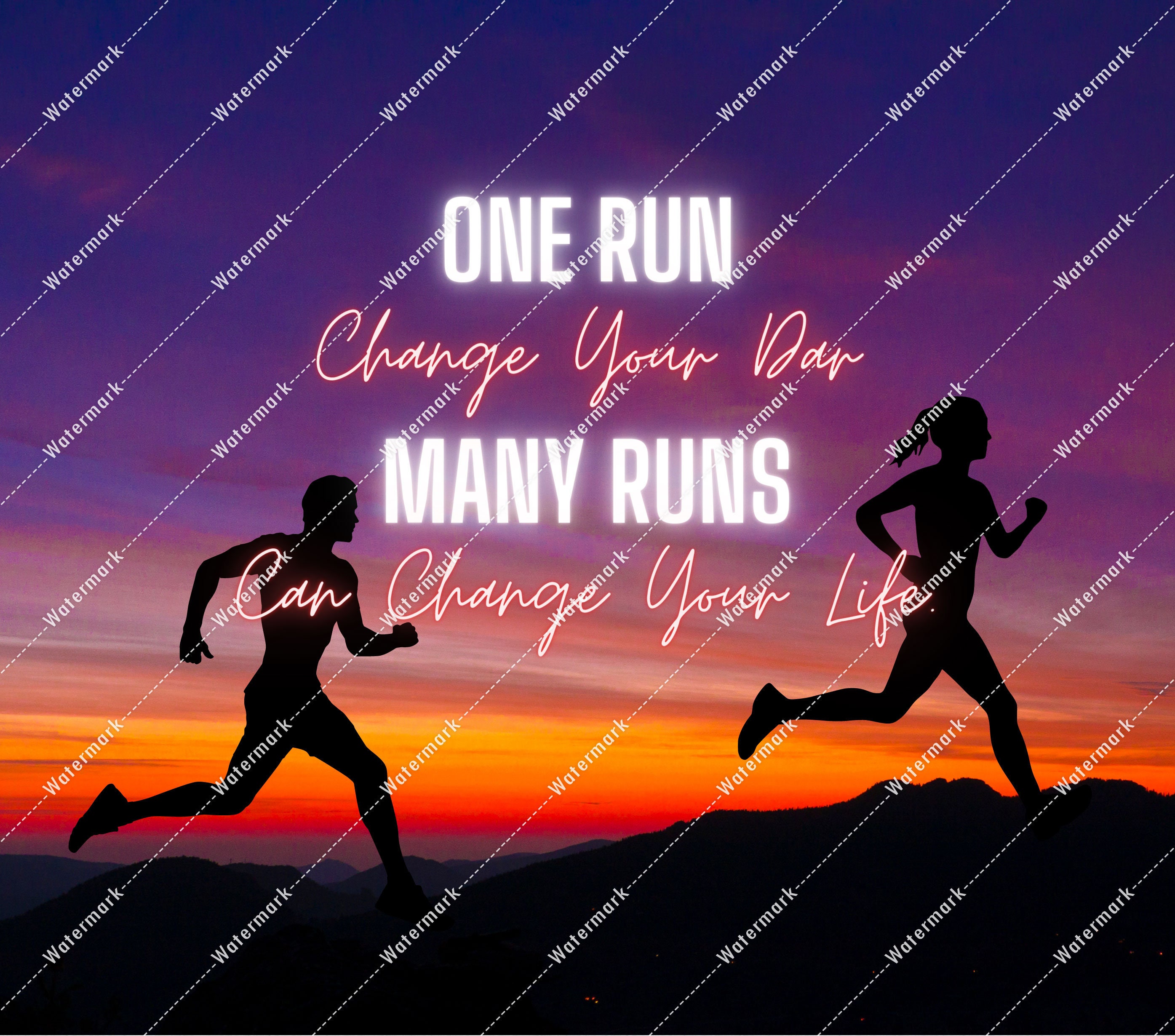 One Run Change Your Day Design for Tumbler Sunset Cross - Etsy
