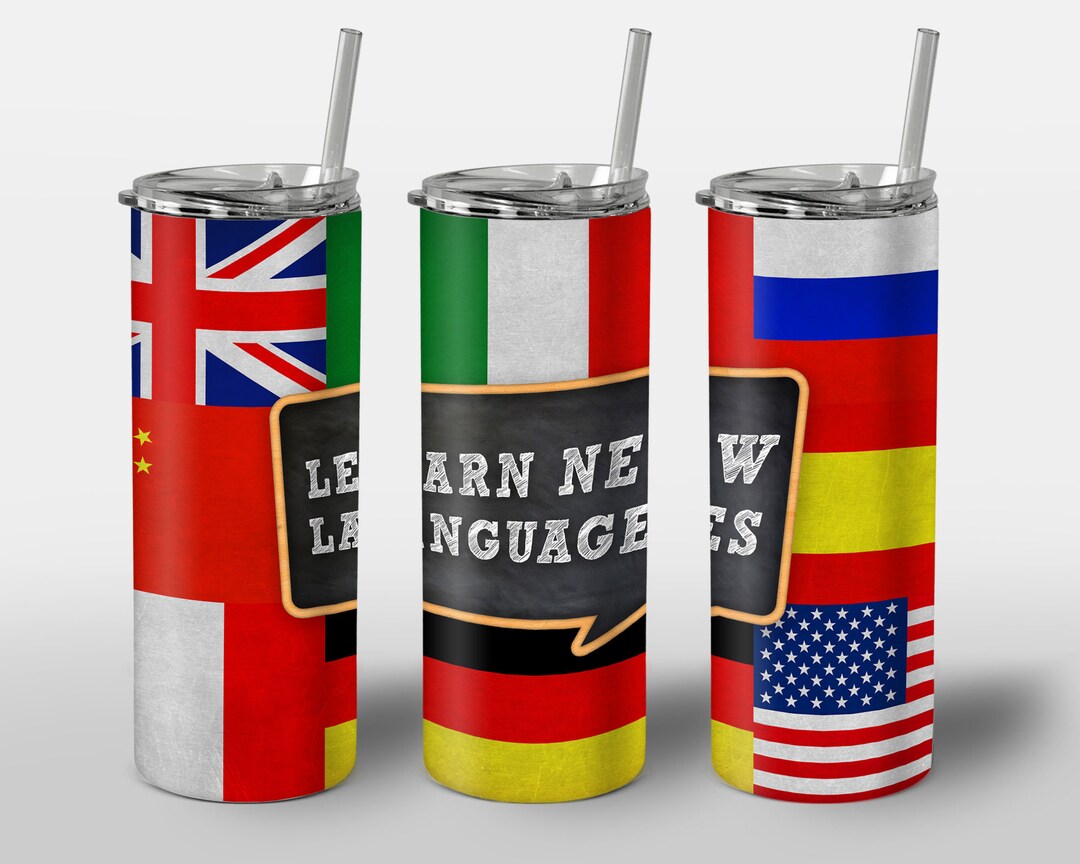 Learn New Languages Design for Tumbler Multilanguage Flags - Etsy