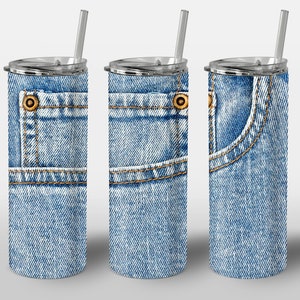 Jeans Pocket Design for Tumbler, STRAIGHT 20oz Skinny Tumbler Wrap ...