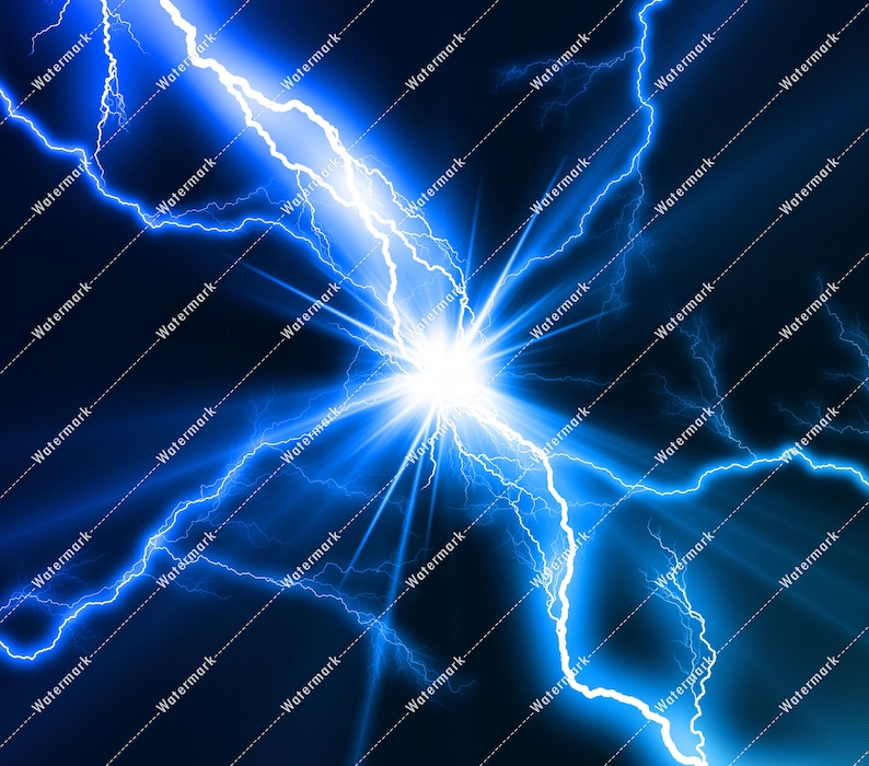 Lightning Design for Tumbler, Blue Neon Meteorological Electrical ...