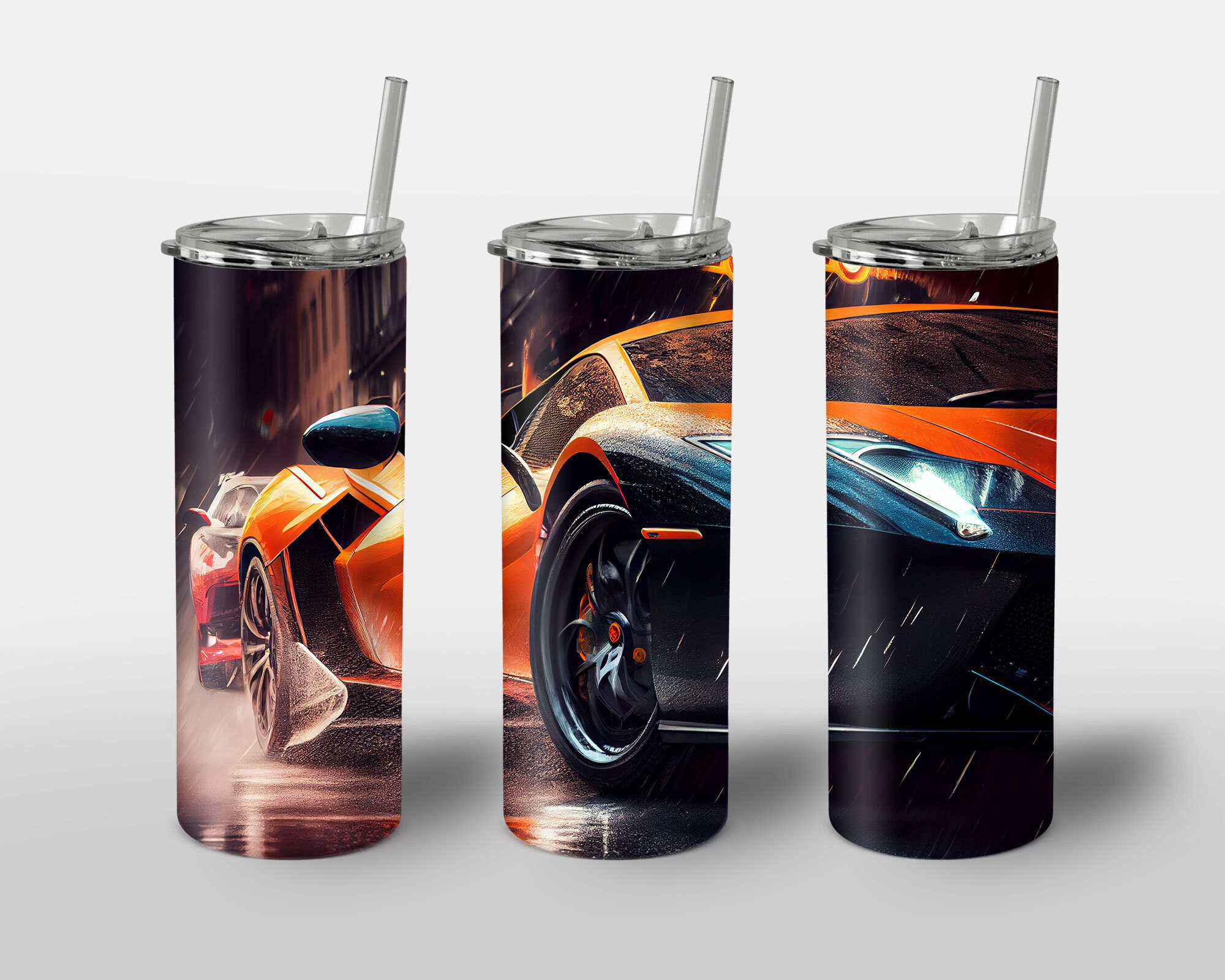 Speed Car Design for Tumbler Alcohol Ink Art Orange Sport - Etsy