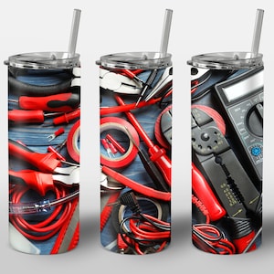 Electrician Tools Design for Tumbler, Electricity Technician Materials ...