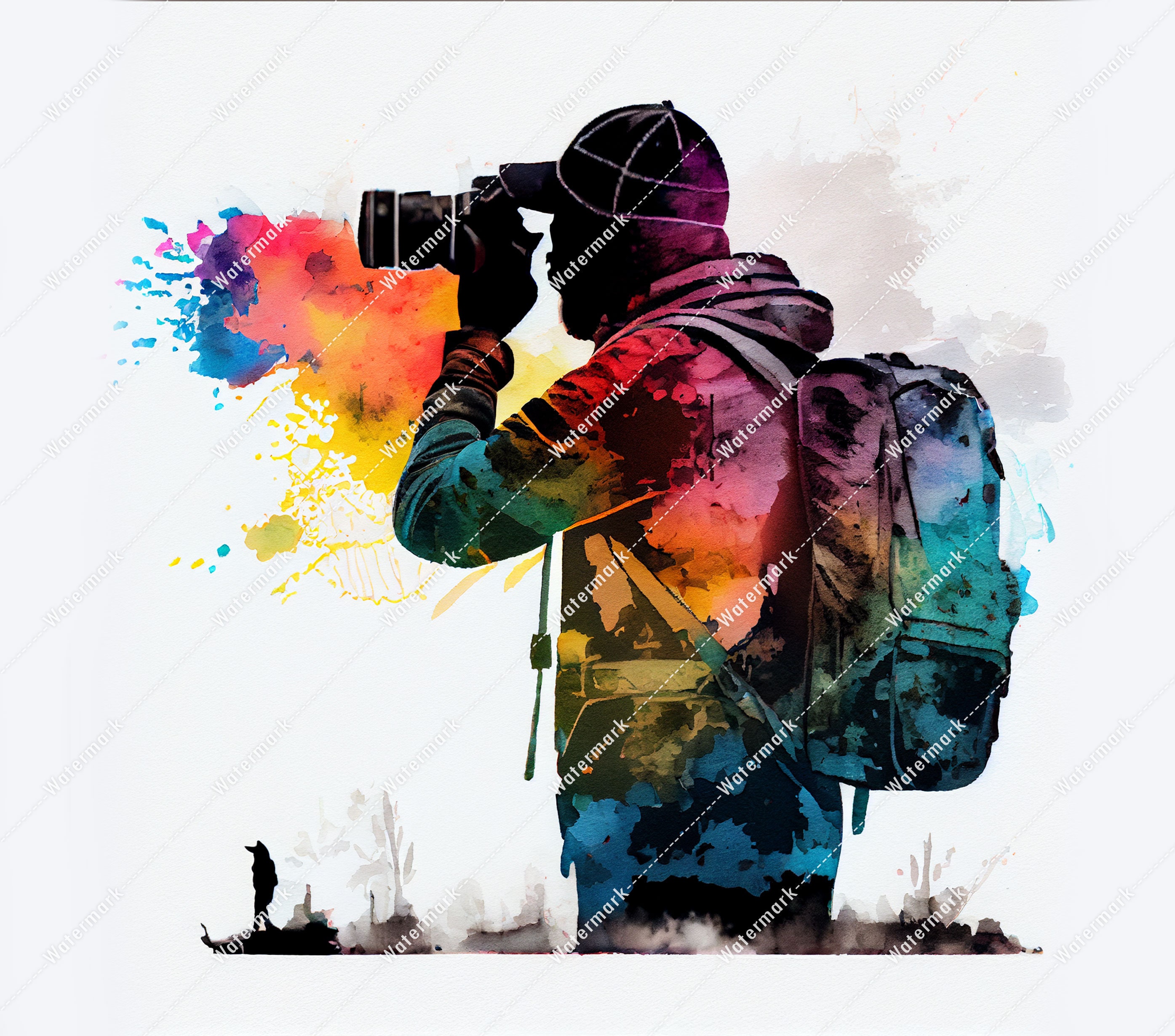 Watercolor Photographer Design for Tumbler Alcohol Ink Art - Etsy