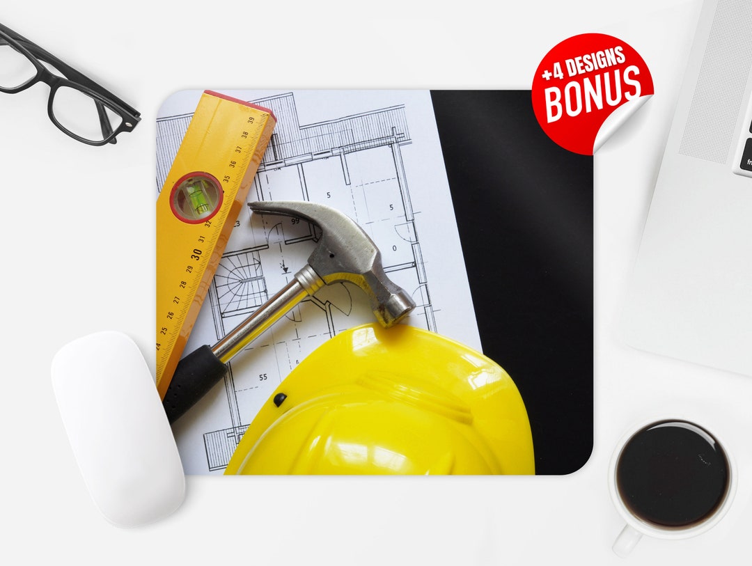 Construction Mouse Pad Sublimation Design, Building Helmet Materials ...