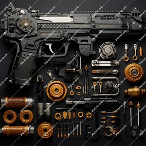 Mechanic Gun Mouse Pad Sublimation Design, Pistol Bullet Computer Mouse ...
