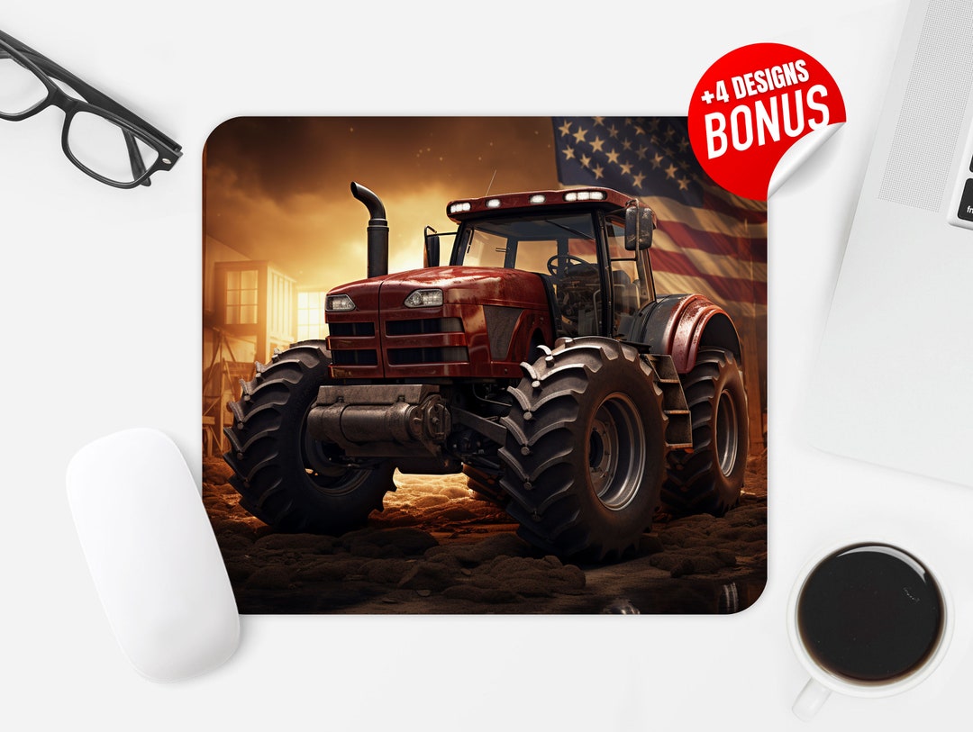 3D Tractor Pad Sublimation Design, Farmhouse Patriotic USA Flag Design ...