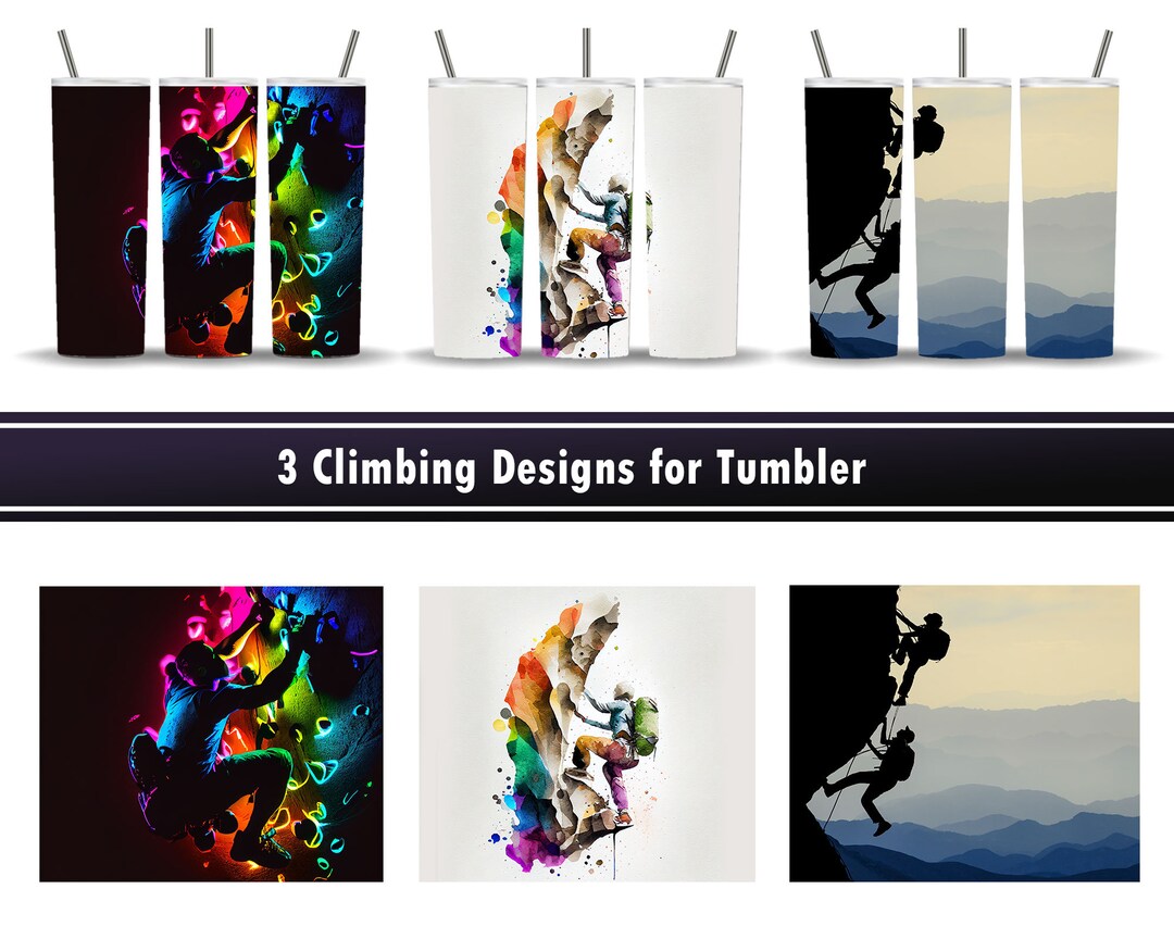 Climbing Designs for Tumbler, Alcohol Ink Art, Neon Rock Climbing ...