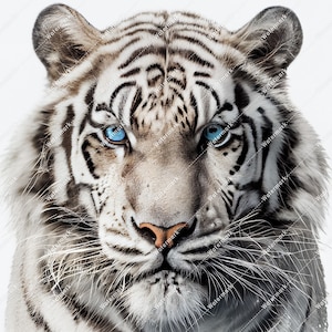 White Tiger Design for Tumbler, Alcohol Ink Art, Snow Tiger Face With ...
