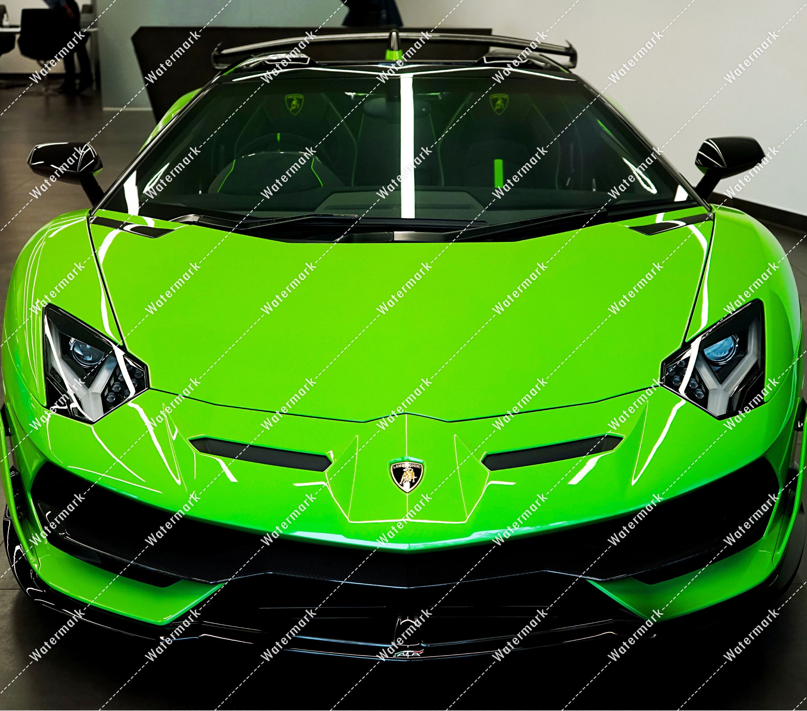 Green Lambo Sport Car Design for Tumbler, STRAIGHT 20oz Skinny Tumbler ...