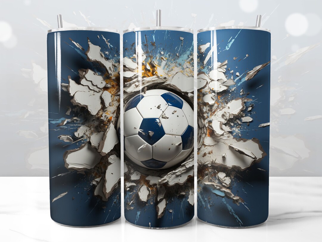 3D Soccer Design for Tumbler, STRAIGHT 20oz Skinny Tumbler Wrap ...