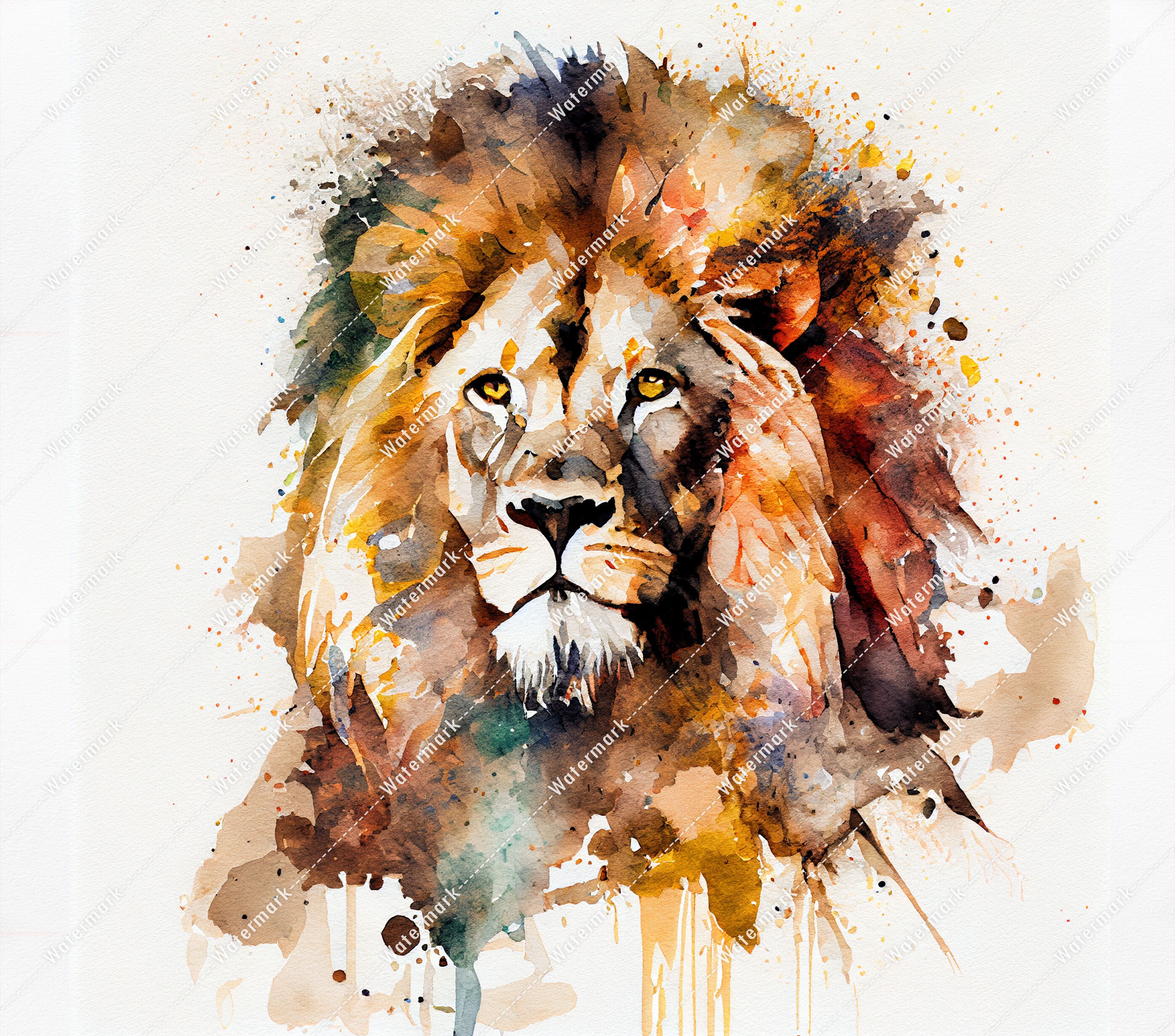 Watercolor Lion Design for Tumbler, Alcohol Ink Art, Colored African ...