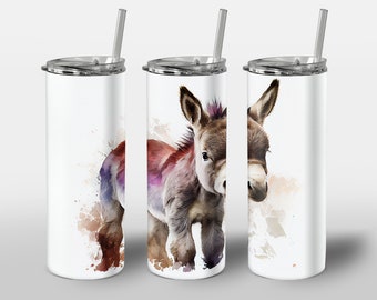 Alcohol Ink Donkey Sublimation Design, 20oz Skinny Tumbler Digital ...