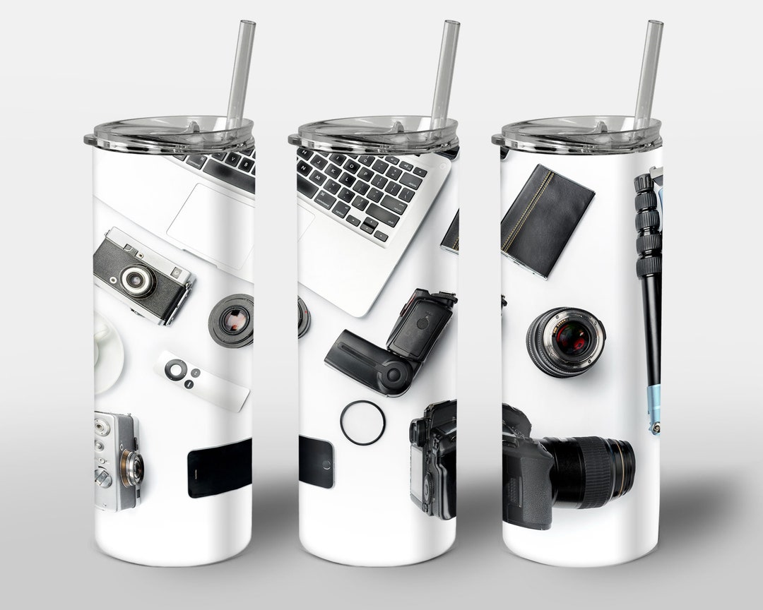 Photography Materials Design for Tumbler, Photographer Camera Lens ...