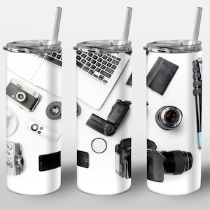 Photography Materials Design for Tumbler, Photographer Camera Lens ...