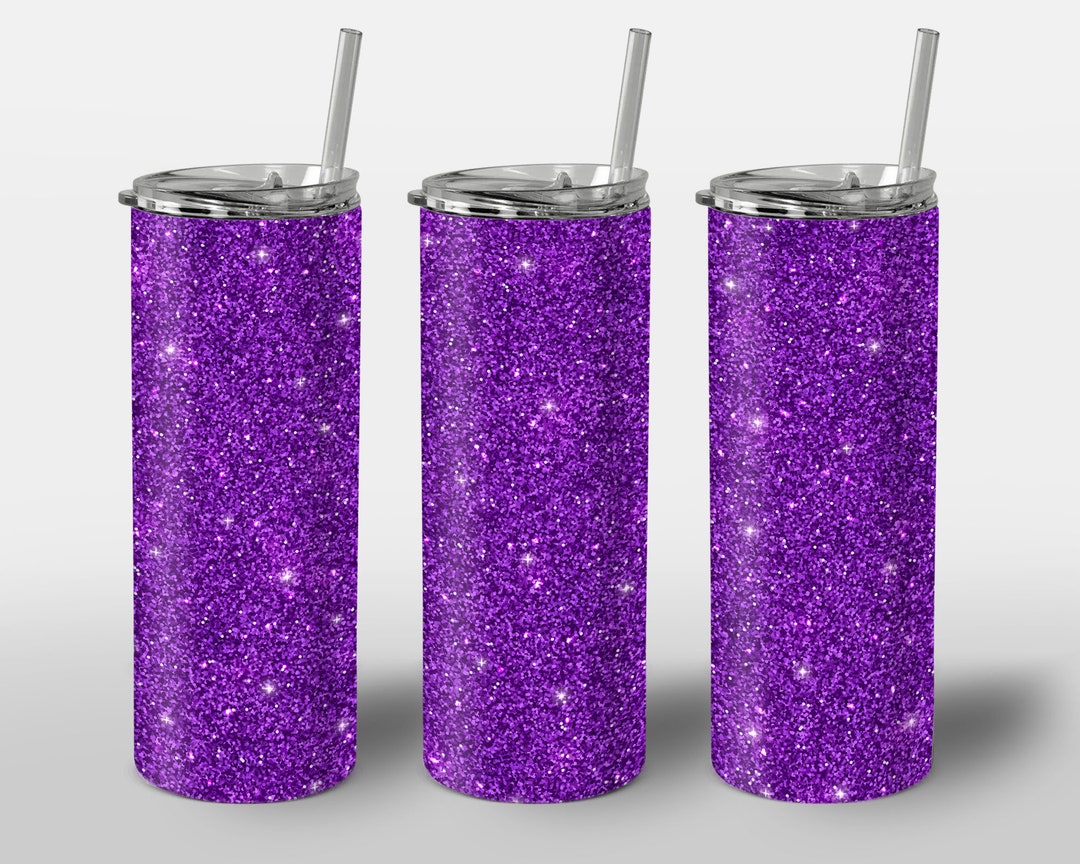Purple Glitter Design for Tumbler, White Purple Silver Ombre Gradient ...
