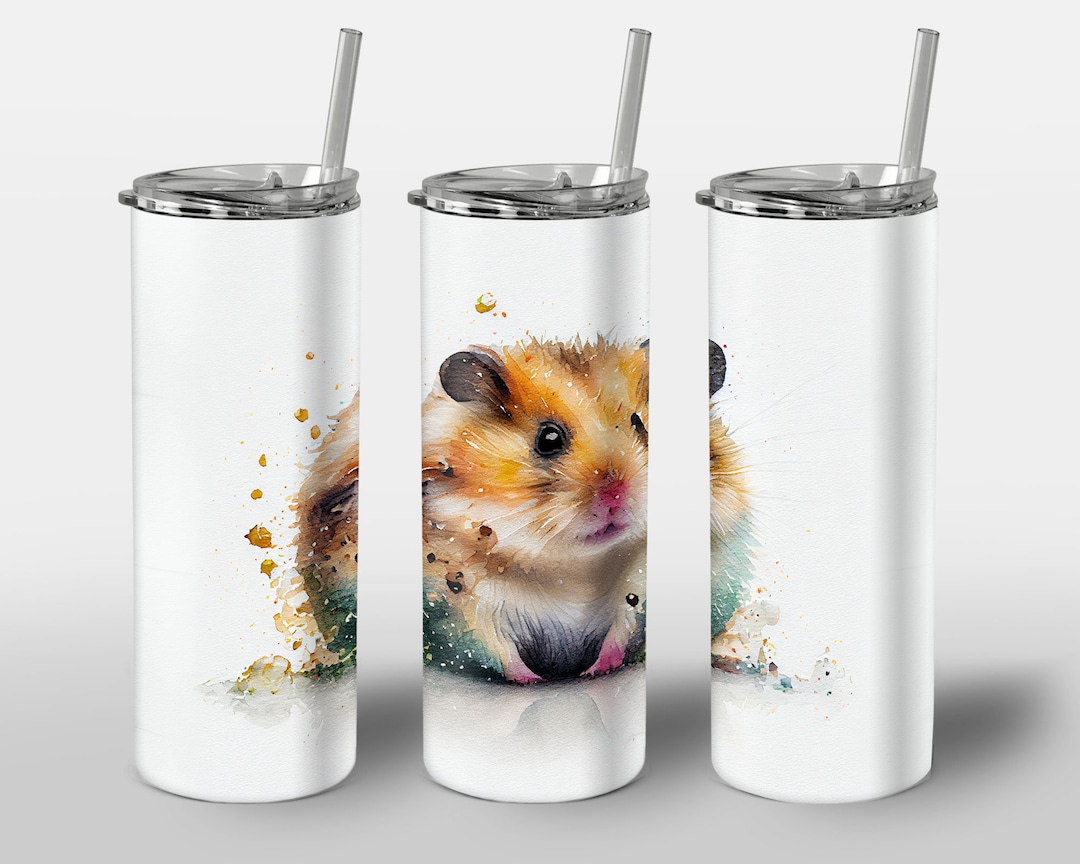 Watercolor Hamster Design for Tumbler, Alcohol Ink Art, Colored Hamster ...