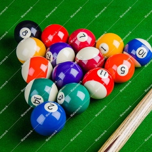 Billiards Pool Designs for Tumbler, Pool Pocket Green Blue Table Balls ...