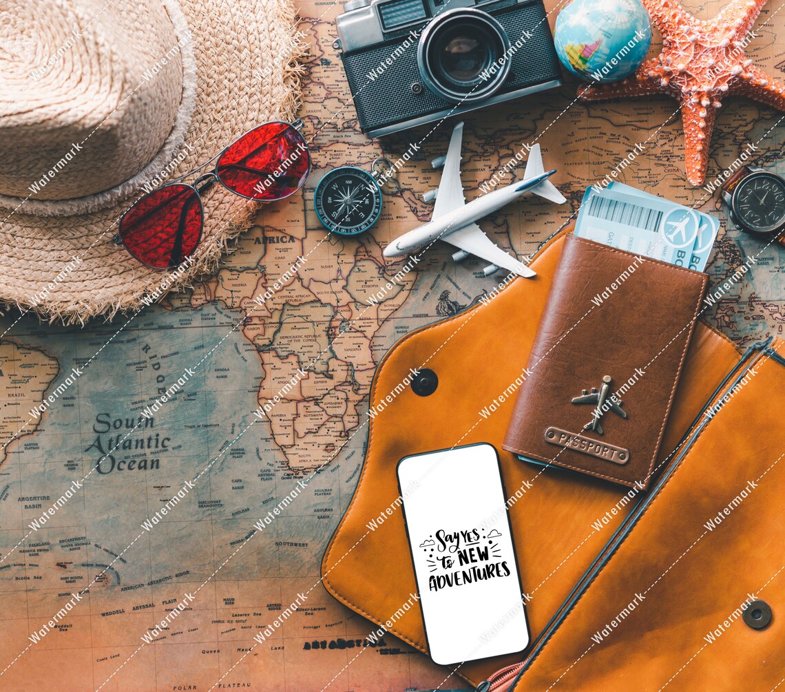 Say Yes to New Adventures Design for Tumbler, Traveling Materials Map ...