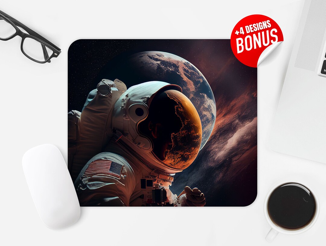 Astronaut Mouse Pad Sublimation Design, 3D American Astronomy Planets ...