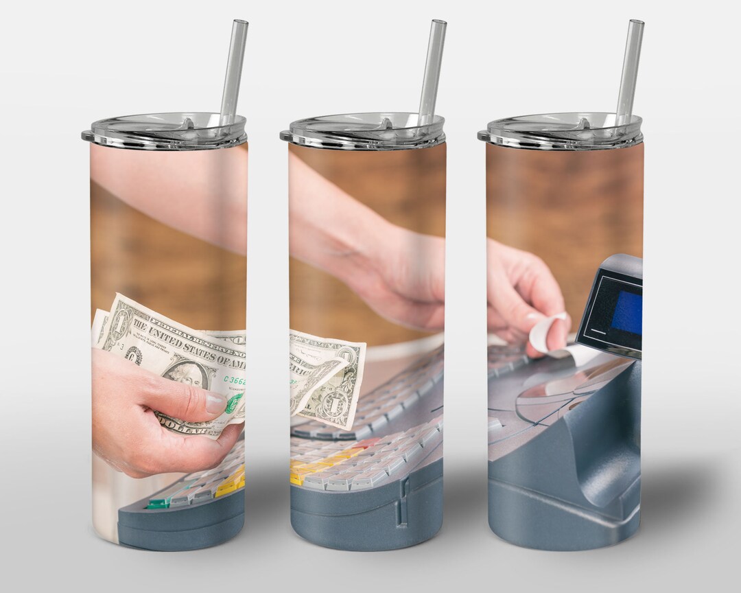 Cashier Money Design for Tumbler, Cashier Sign Payment Machine ...