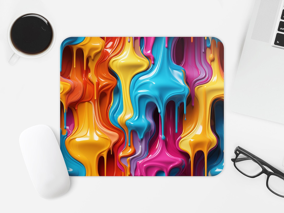 3D Dripping Paint Mouse Pad Sublimation Design, Computer Mouse Pad PNG ...