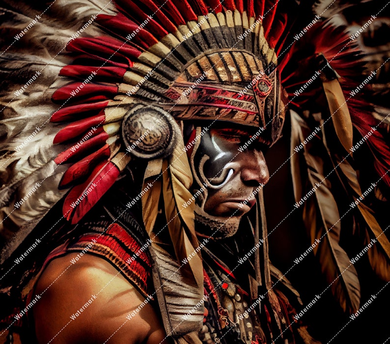 Aztec Warrior Design for Tumbler Alcohol Ink Art STRAIGHT - Etsy