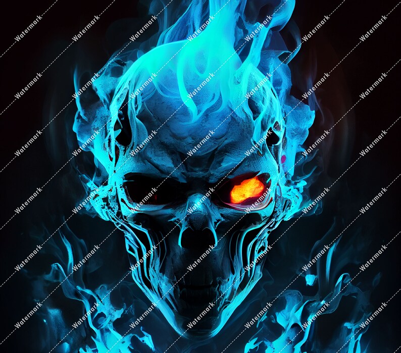 Neon Blue Skull Design for Tumbler Alcohol Ink Art Alien Red - Etsy