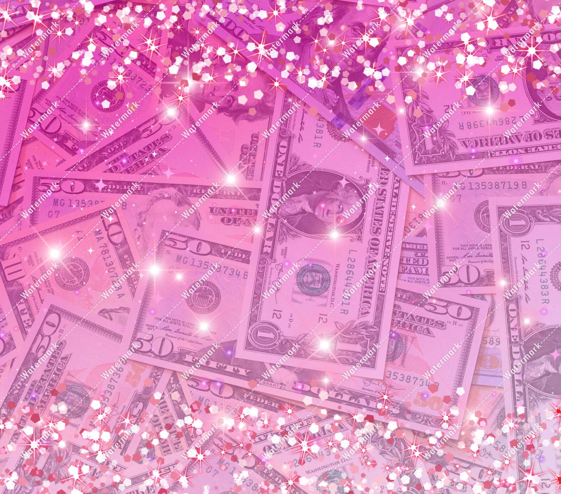 Pink Money Design for Tumbler, STRAIGHT 20oz Skinny Tumbler Wrap ...