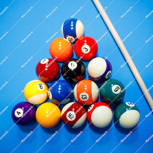 Billiards Pool Designs for Tumbler, Pool Pocket Green Blue Table Balls ...