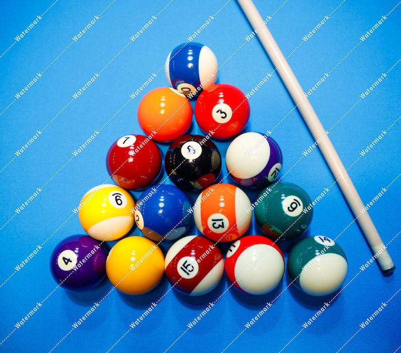 Billiards Pool Designs for Tumbler, Pool Pocket Green Blue Table Balls ...