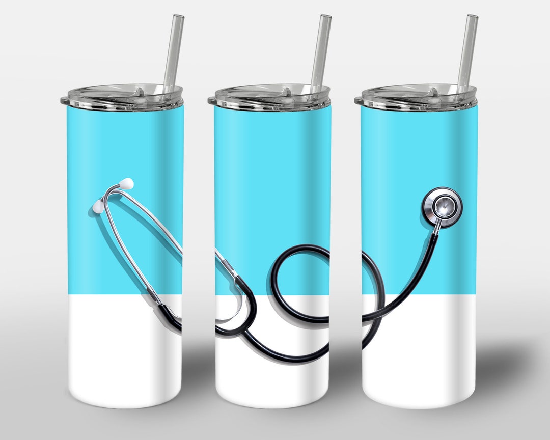 Blue Medical Stethoscope Design for Tumbler, PNG Image, STRAIGHT 20oz ...