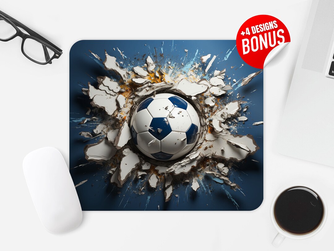 Soccer Mouse Pad Sublimation Design, Computer Mouse Pad PNG Image ...