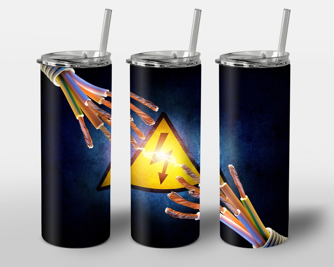 Electricity Design for Tumbler, Electricity Sign Caution Electrical ...