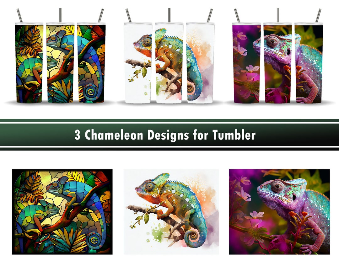 Chameleon Designs Bundle, Alcohol Ink, Chameleon Lizard Reptiles ...
