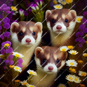 Cute Ferrets Design for Tumbler, Alcohol Ink Art, Baby Ferret Purple ...