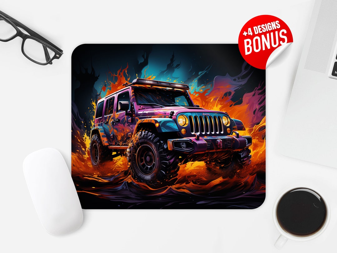 Off Road Truck Mouse Pad Sublimation Design, Colorful 3D Truck Computer ...