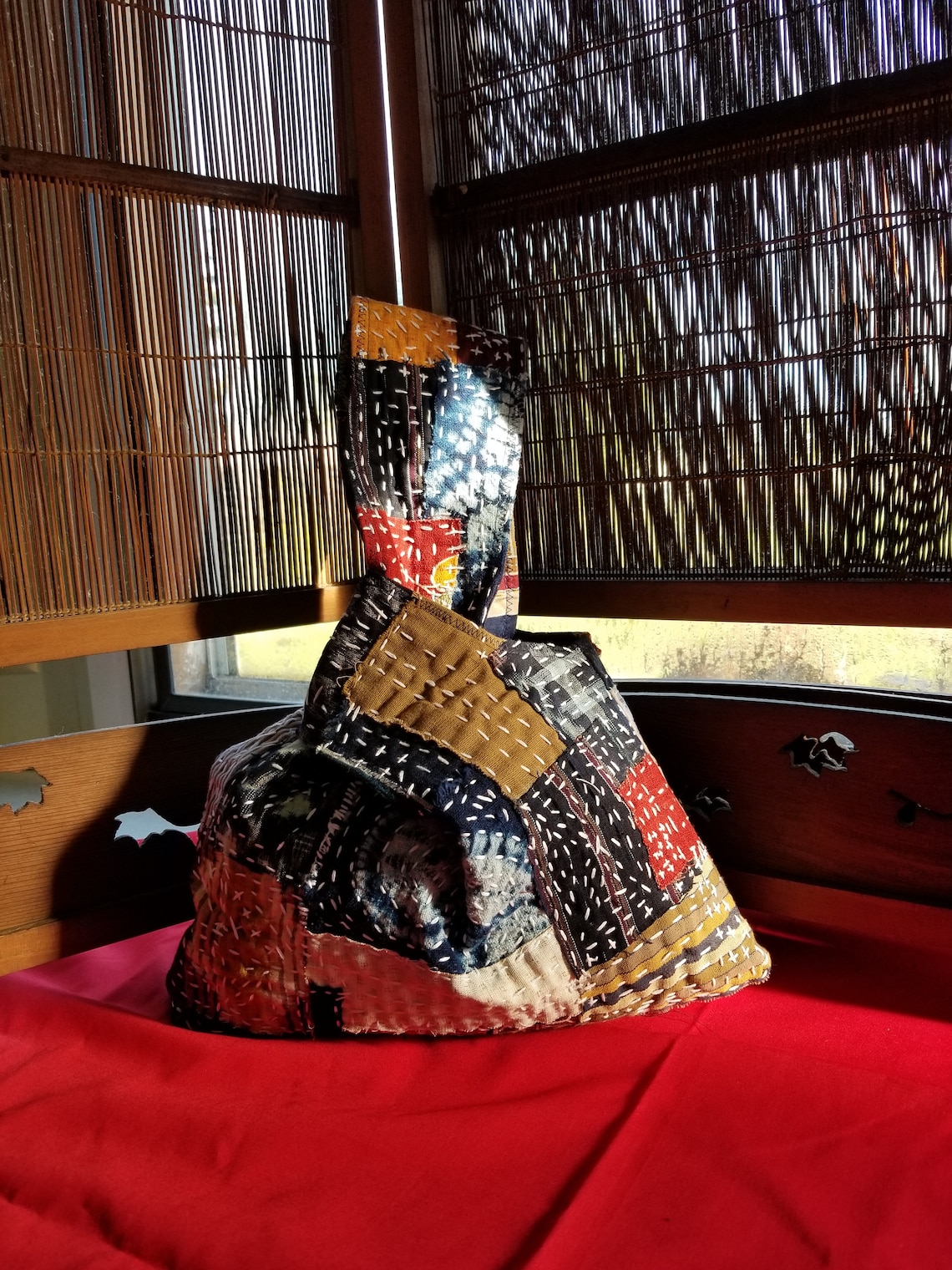 Vintage Fabrics Japanese Loop/knot Bag Kit/ Boro, Sashiko, Reversible ...